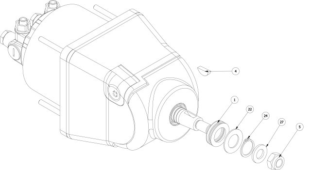 Helm pump, hydraulic steering 26cm³ with tilt