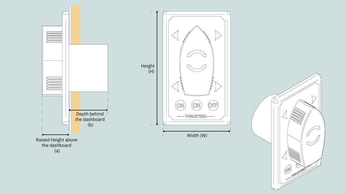Control panel for bow/stern thruster, boat switch - Sleipner Group