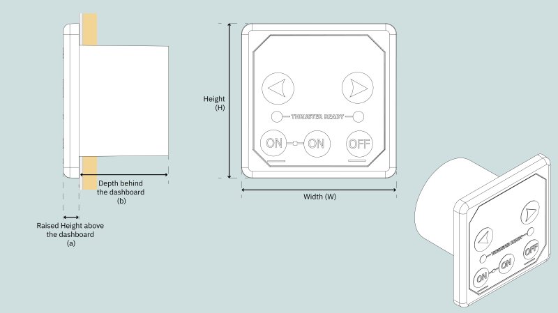 Control panel for bow thruster, touch - Sleipner Group