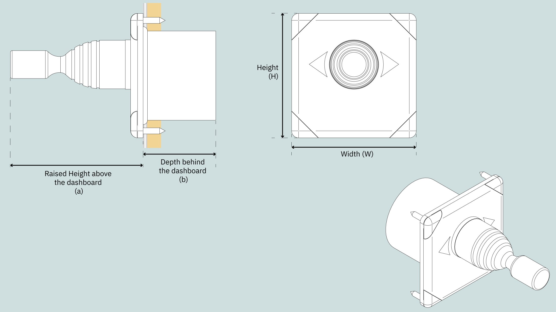 Control panel for older Side-Power bow thrusters, joystick - Sleipner Group