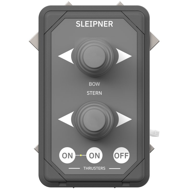 Dual thruster joystick panel, grey w/adapter plate - Sleipner Group
