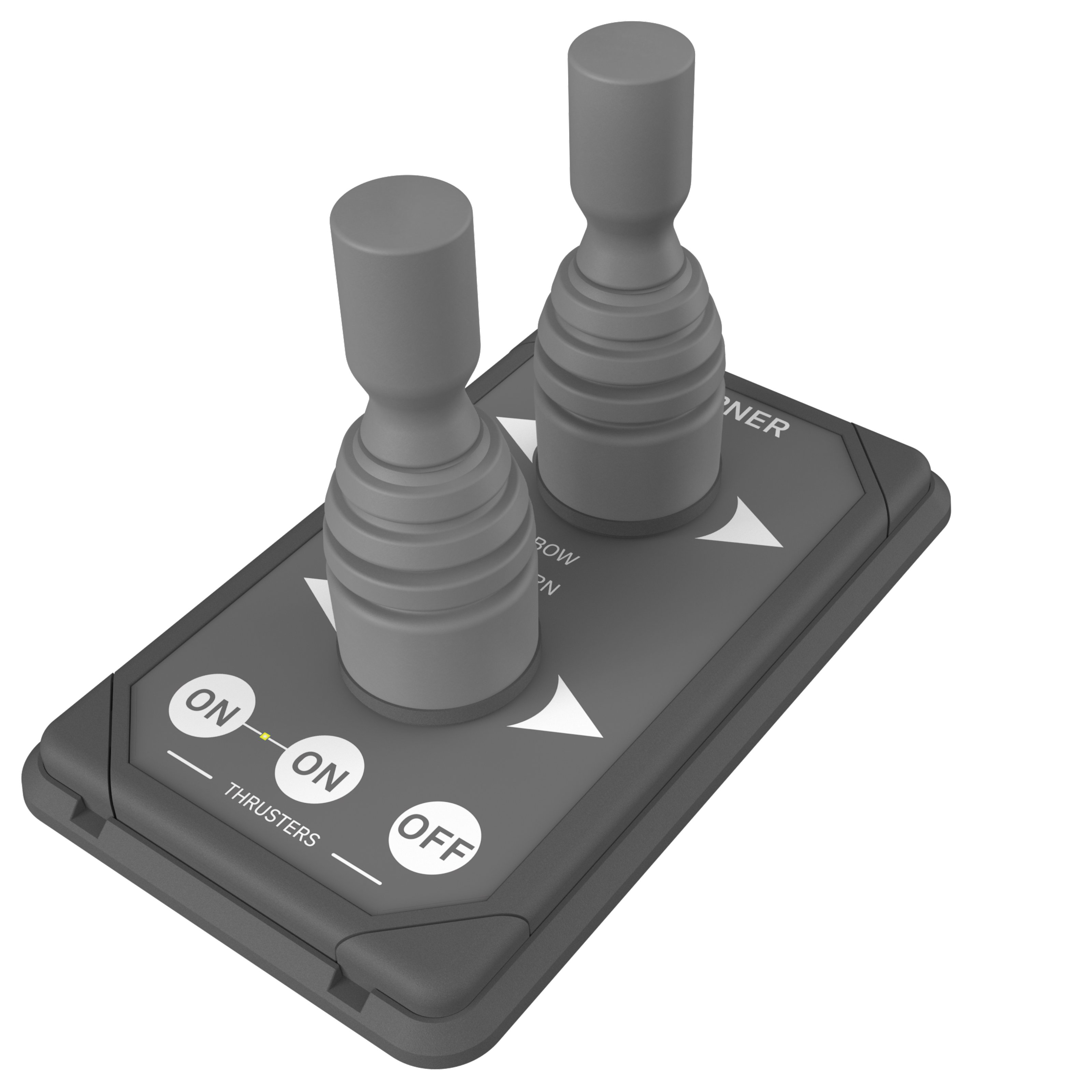 Dual thruster joystick panel, grey w/adapter plate - Sleipner Group