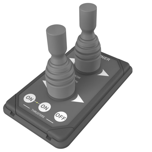 Dual thruster joystick panel, grey w/adapter plate - Sleipner Group
