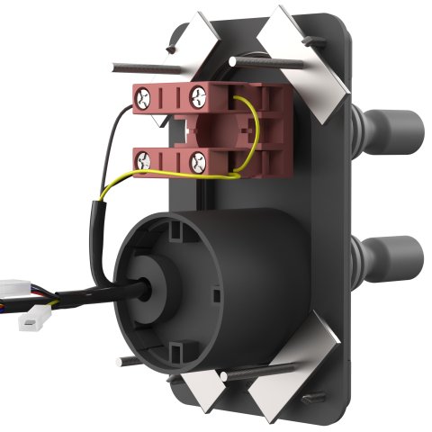 Dual thruster joystick panel, grey w/adapter plate - Sleipner Group