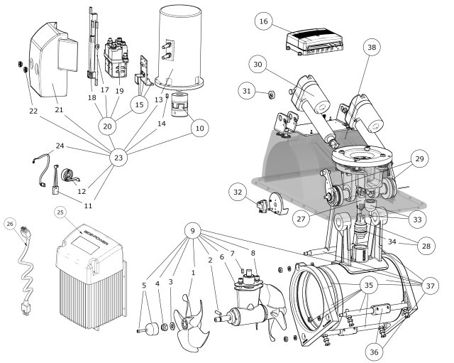 SRVP210 PRO™ retract bow/stern thruster 24V - Sleipner Group