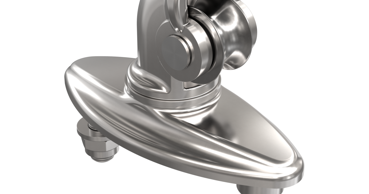 Thru-hull anchor line guide, swiveling gooseneck - Sleipner Group