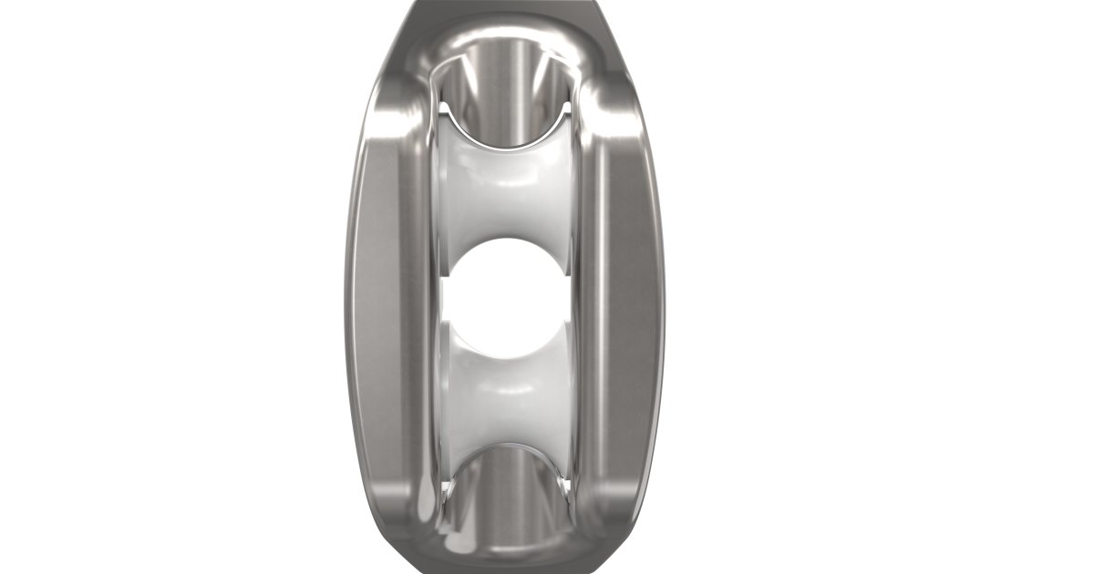 Thru-hull anchor line guide, two pulleys